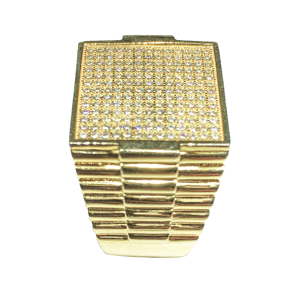 Iced-Out Rolex-Style Ring (Silver) – Popular J