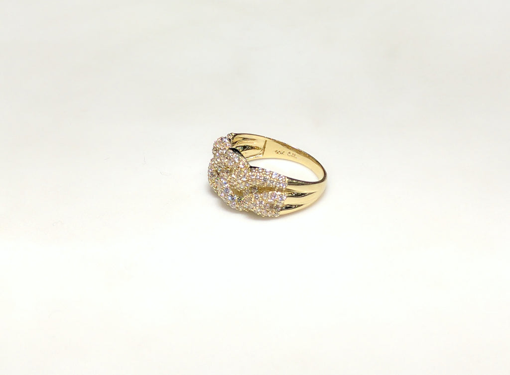 Iced Out "Challah" Braid Ring 10K – Popular J