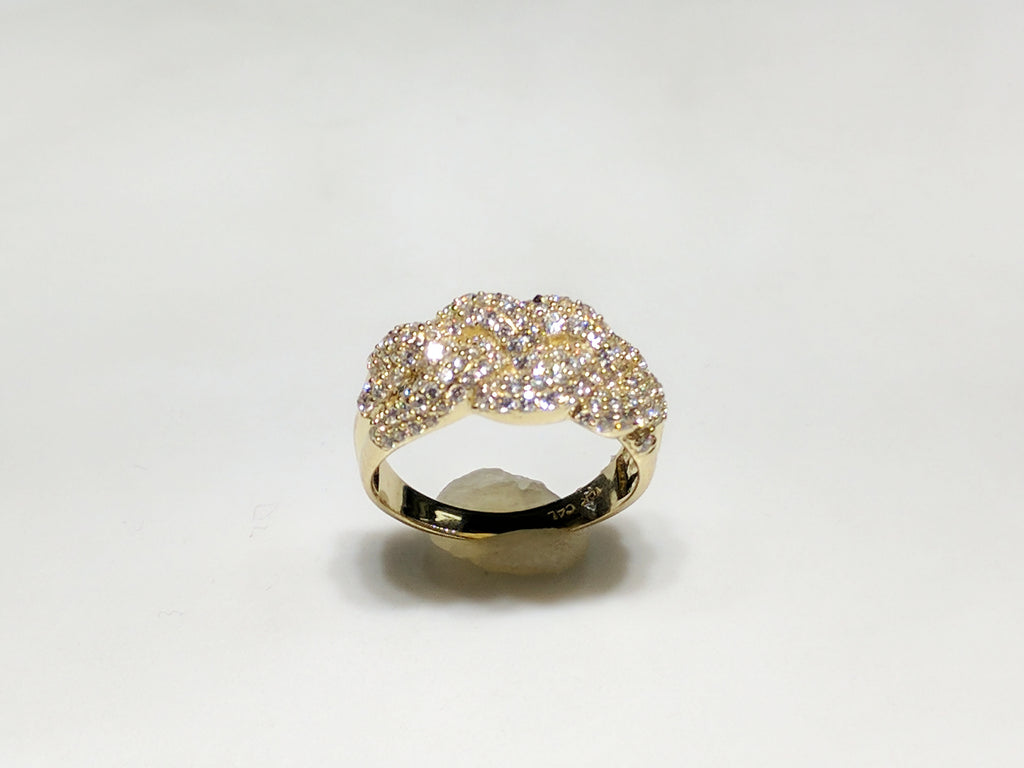 Iced Out "Challah" Braid Ring 10K – Popular J