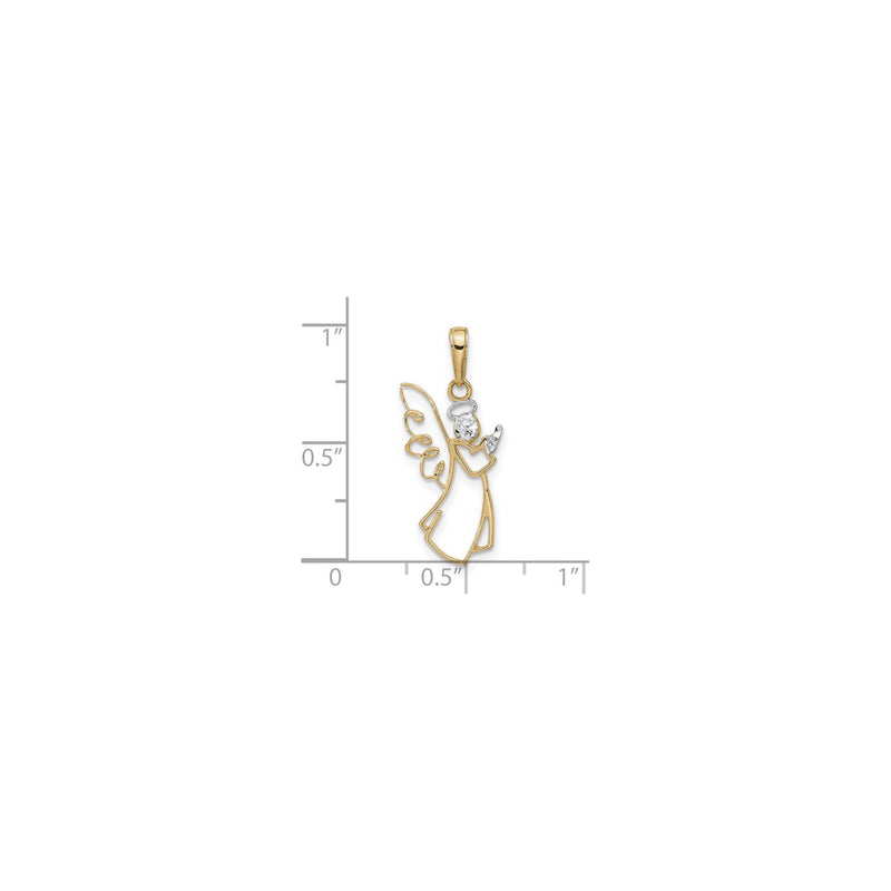 Praying Angel Outline Pendant (14K) – Popular J