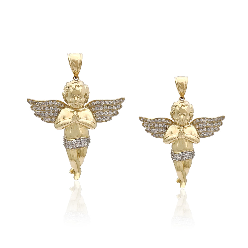 Praying Baby Angel 3D Pendant (14K) – Popular J