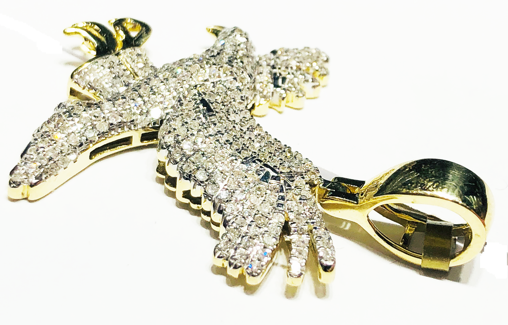Iced-Out Diamond Eagle Pendant (10K) – Popular J