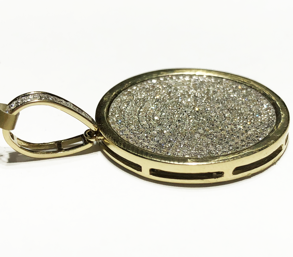 Diamond Iced-Out Medallion Pendant (10K) – Popular J