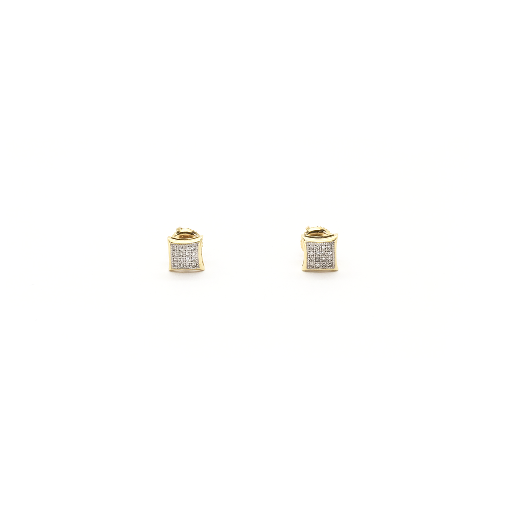 Curvy Square Diamond Cluster Stud Earrings – Popular J