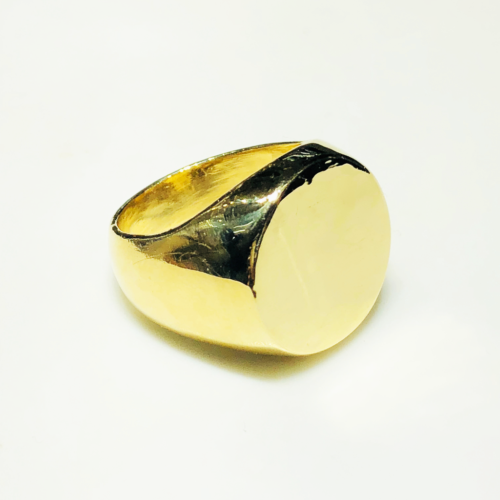 Custom Circle Signet Ring (Gold) (Silver) – Popular J