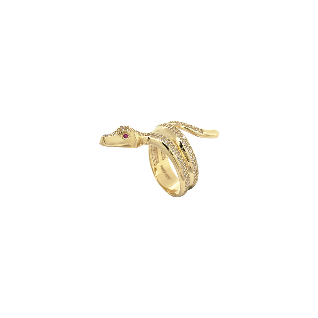 Snake Wrap CZ Ring (14K) – Popular J