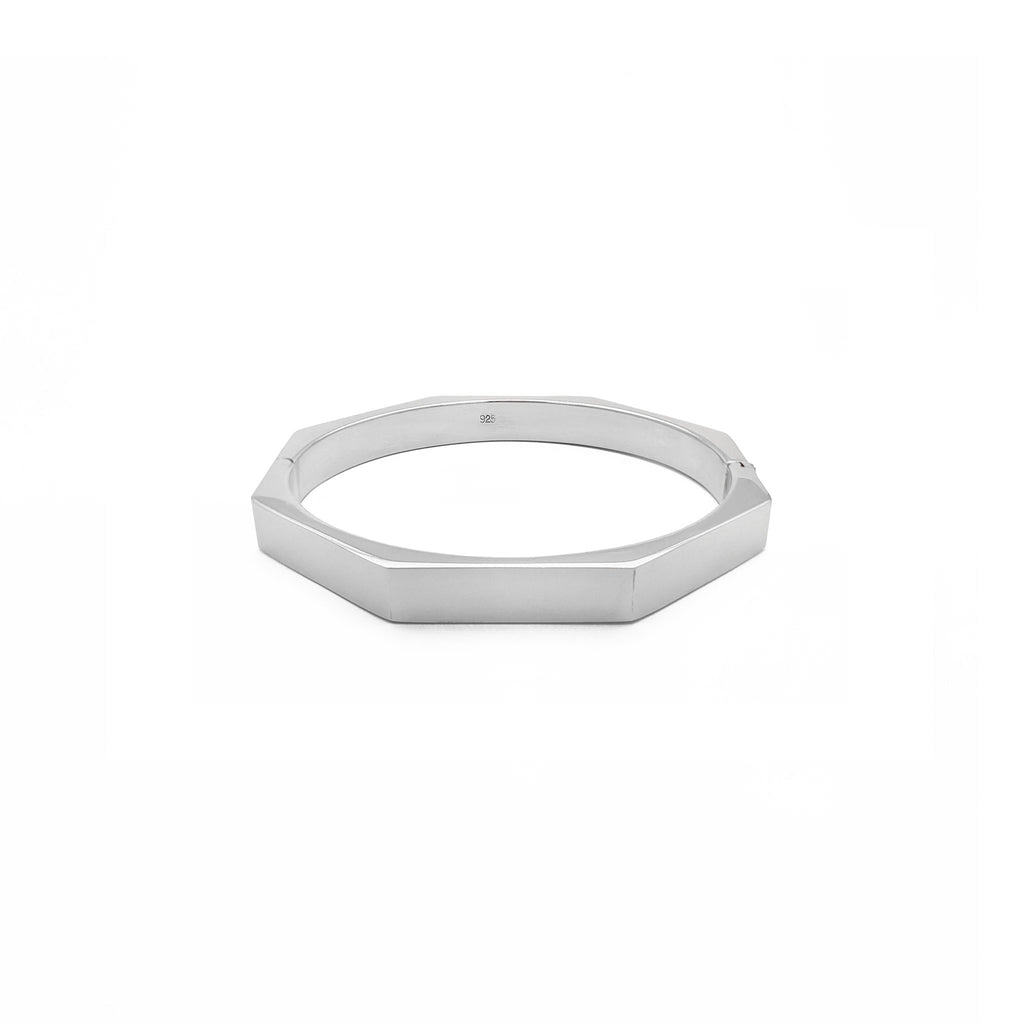 Octagonal Bangle (Silver) – Popular J