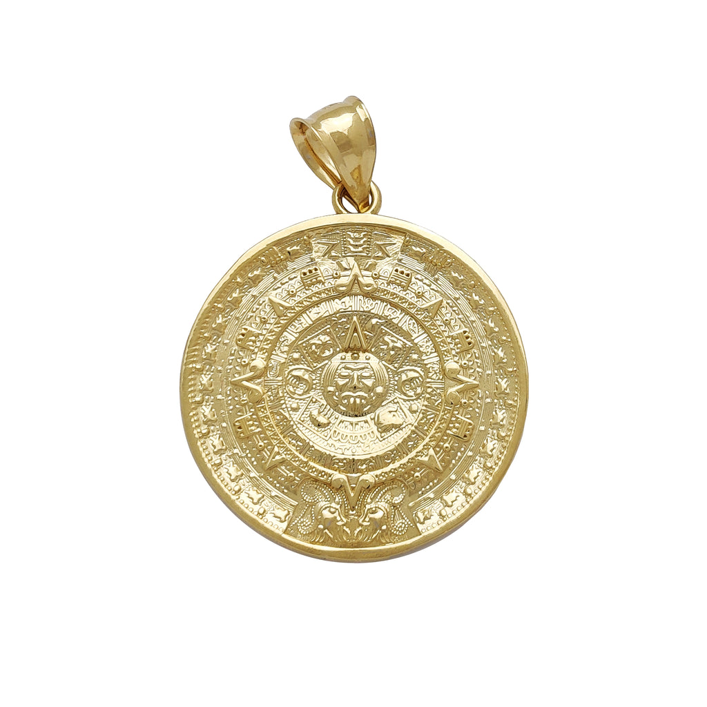 Aztec Sun Calendar Pendant (14K) – Popular J