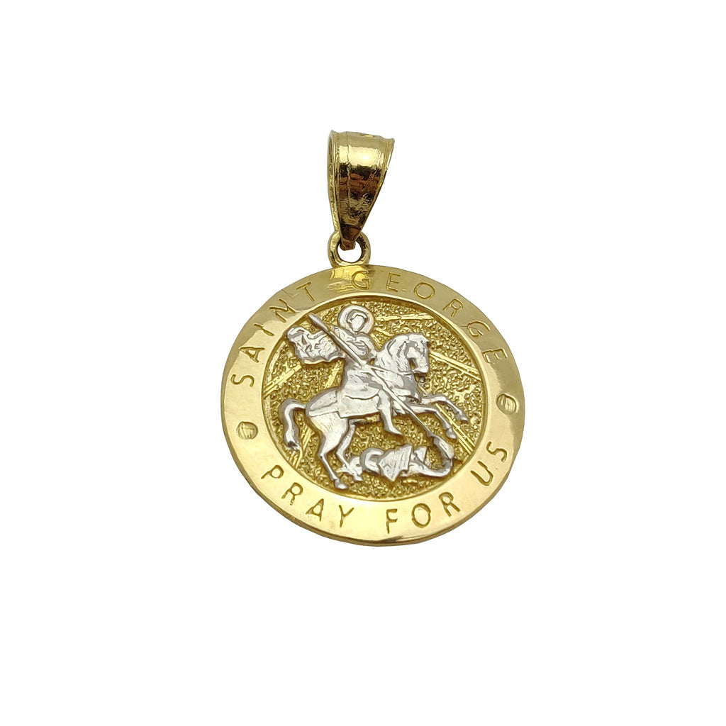 Saint George Round Medallion Pendant (14K) – Popular J