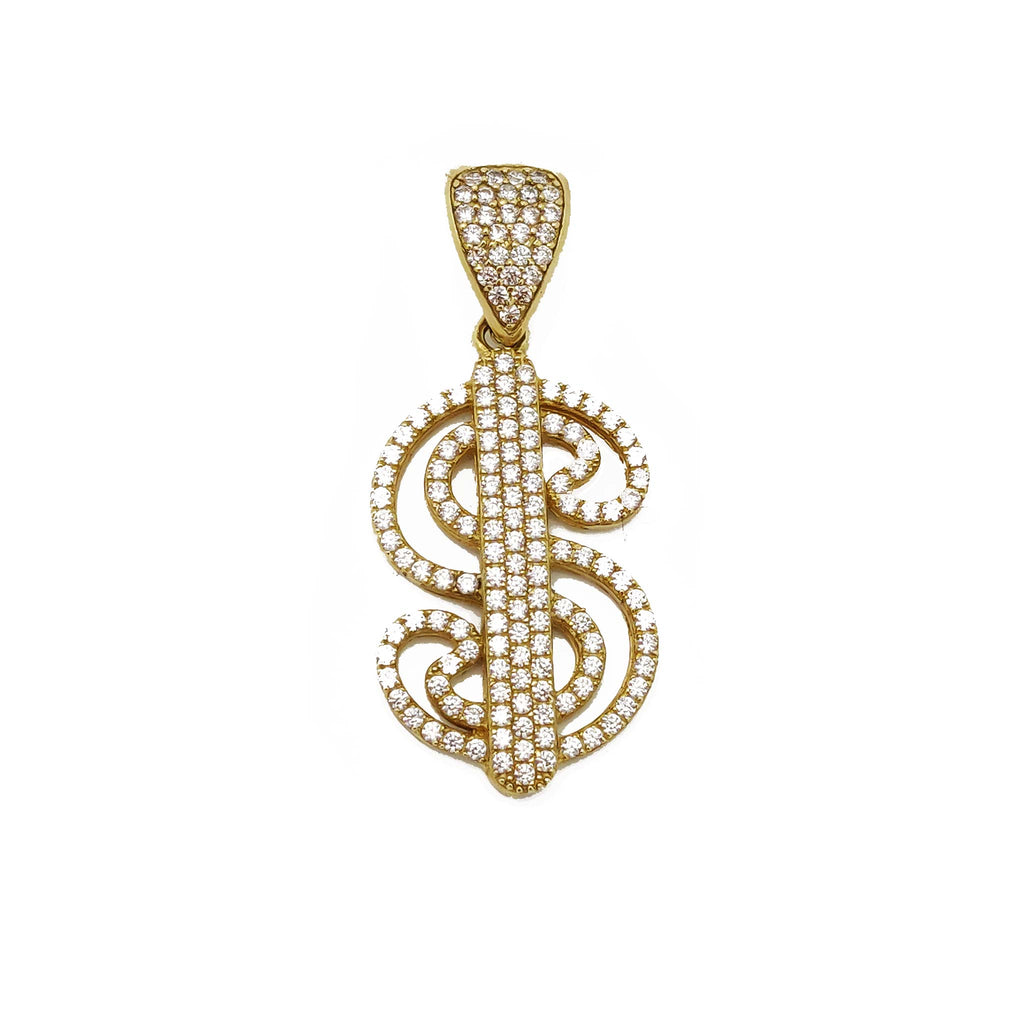 Iced Out Dollar Sign Pendant (10K) – Popular J