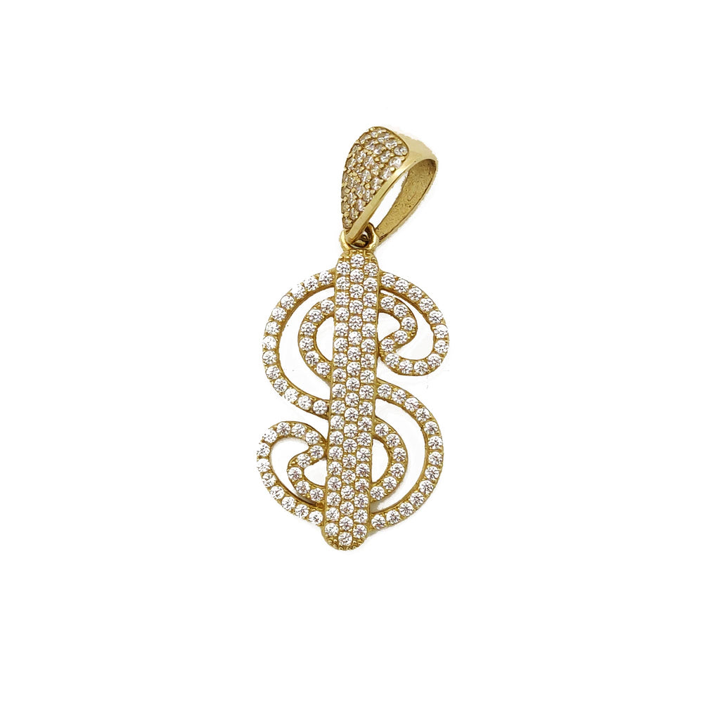 Iced Out Dollar Sign Pendant (10K) – Popular J