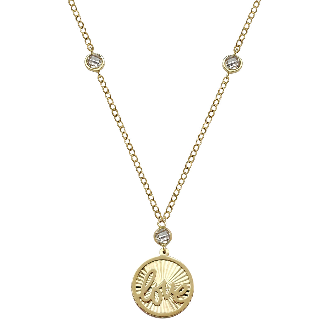Halo Love Medallion Necklace (14K) – Popular J