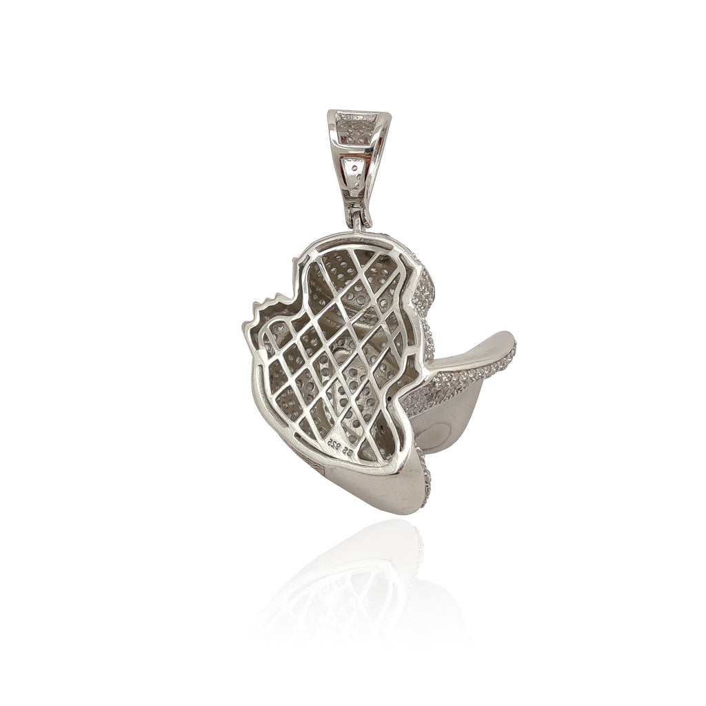Iced-Out Donald Duck Pendant (Silver) – Popular J