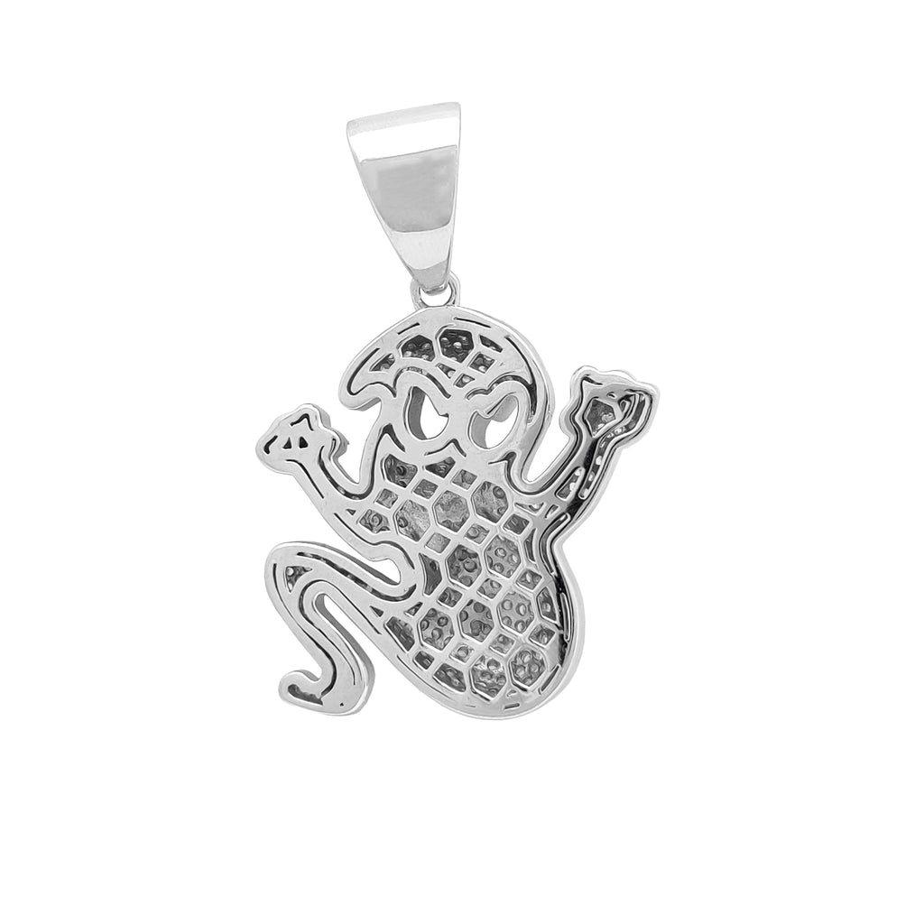 Iced-Out Ghost CZ Pendant (Silver) – Popular J
