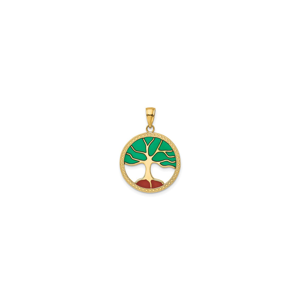Colorful Tree of Life Medallion Pendant (14K) – Popular J