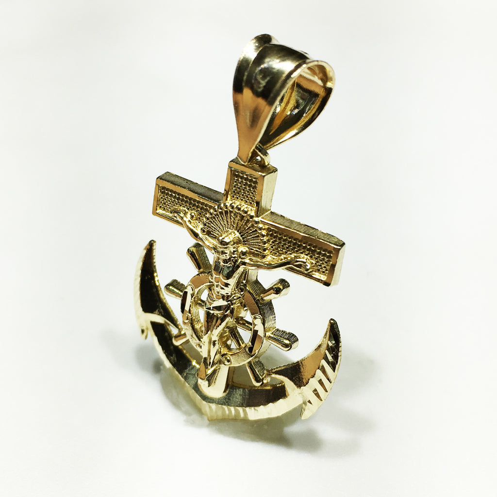 Anchor Cross Pendant (14K) – Popular J